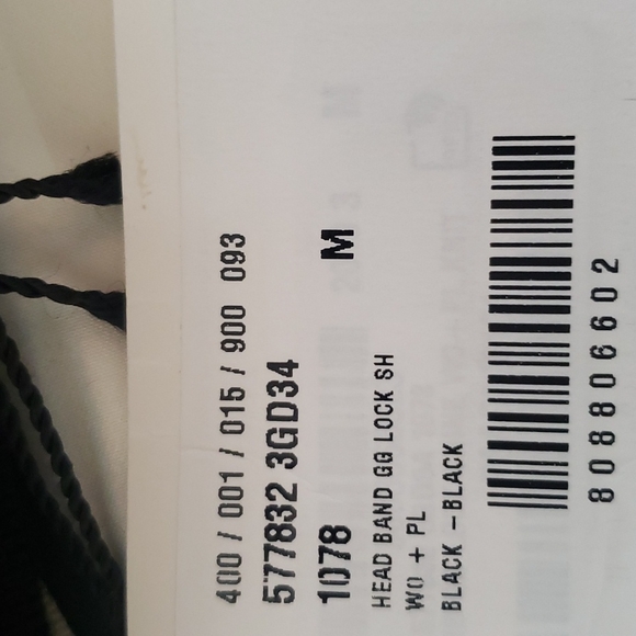 Gucci | Accessories | Gucci Black And White Headband With Interlocking ...